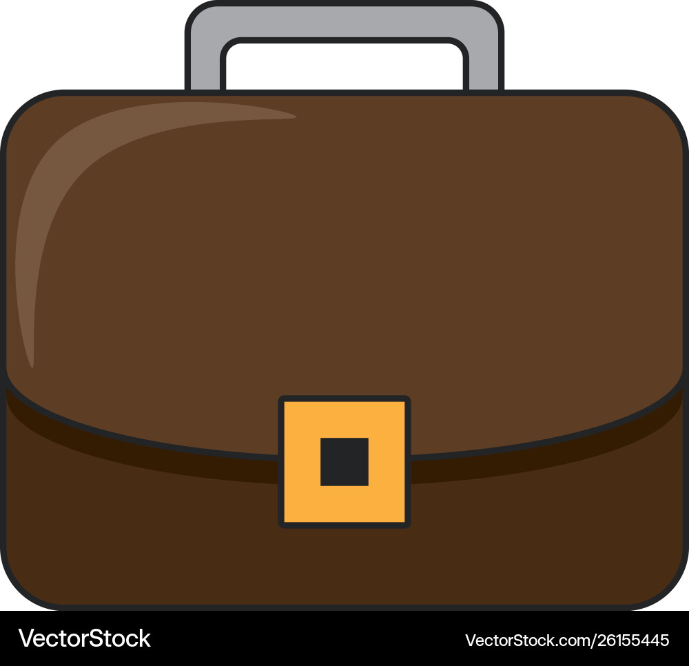 Business briefcase symbol isolated Royalty Free Vector Image