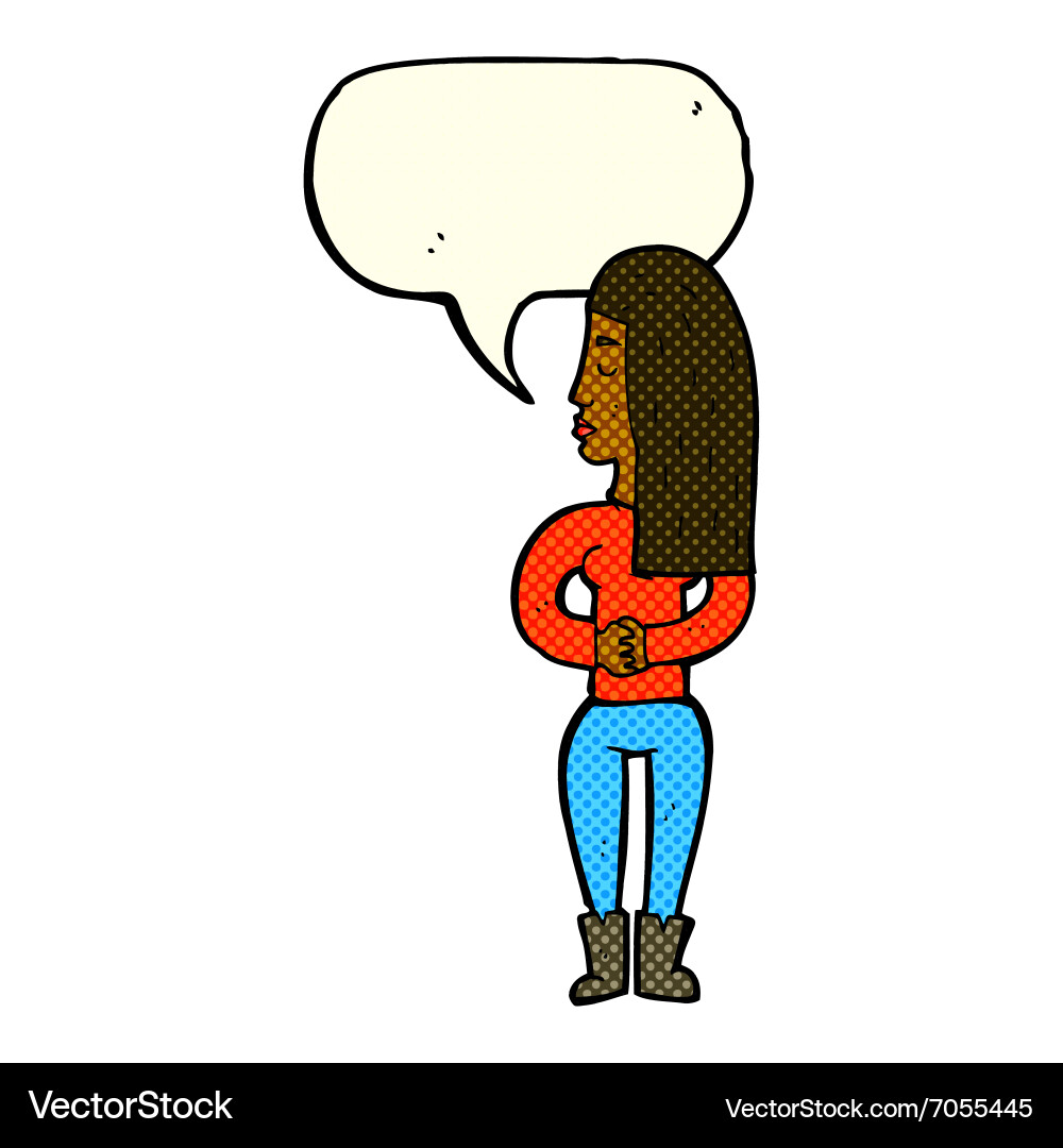 Cartoon woman ignoring with speech bubble Vector Image