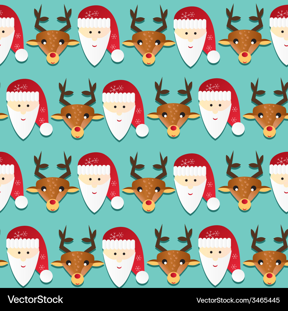 Christmas pattern seamless texture with santa Vector Image