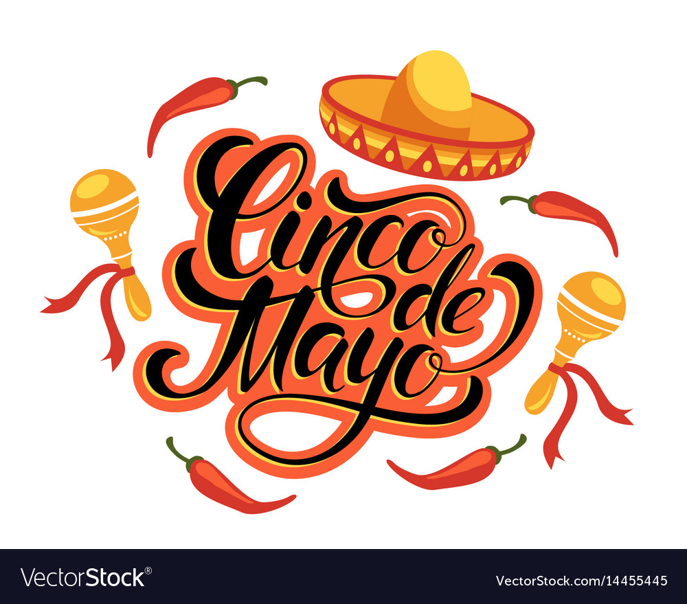 Cinco de mayo lettering design Royalty Free Vector Image