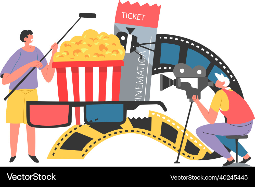 Cinematography and filmmaking industry workers Vector Image