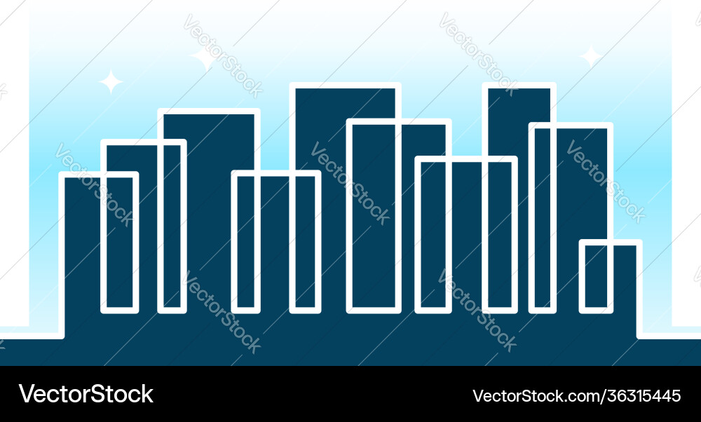 City skyline line art building construction Vector Image