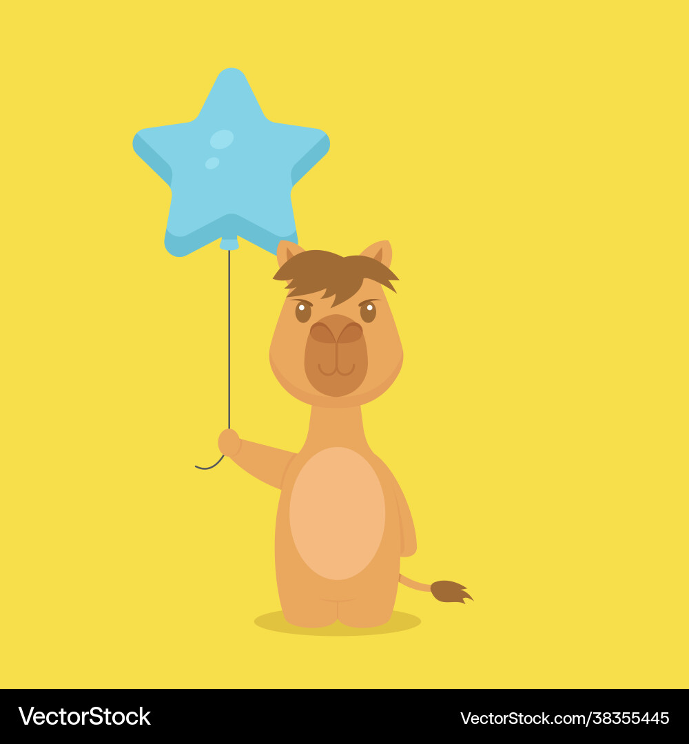 Cute camel holding balloon free Royalty Free Vector Image