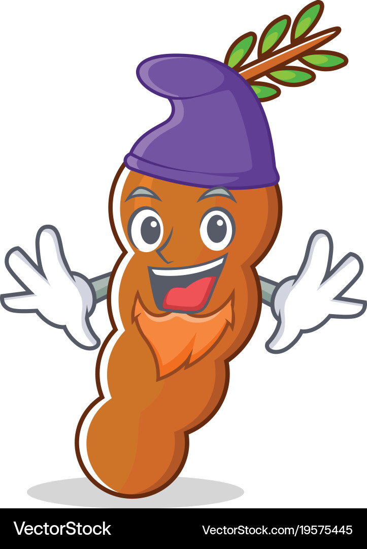 Elf tamarind character cartoon style Royalty Free Vector