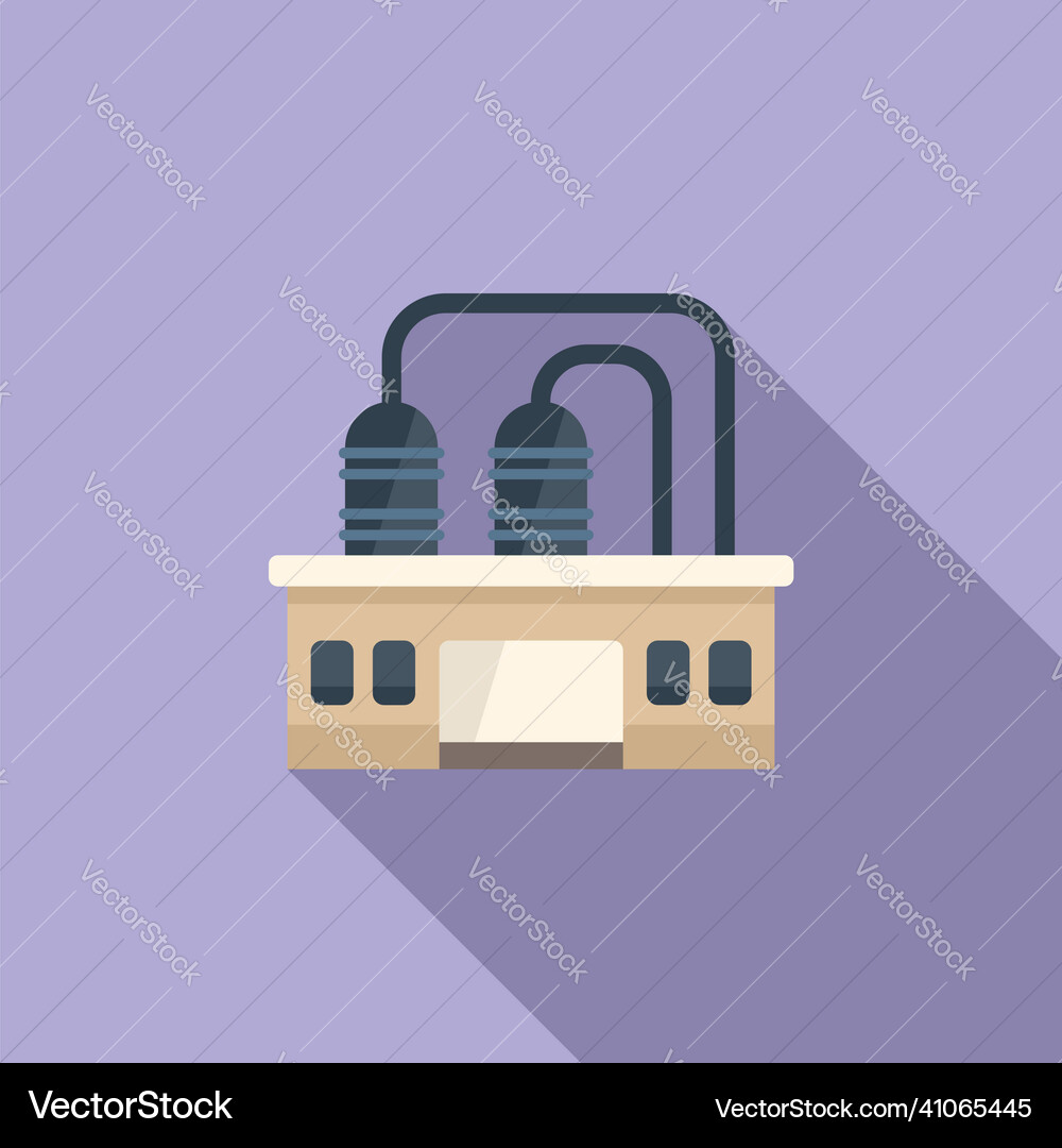 Factory energy icon flat global earth Royalty Free Vector