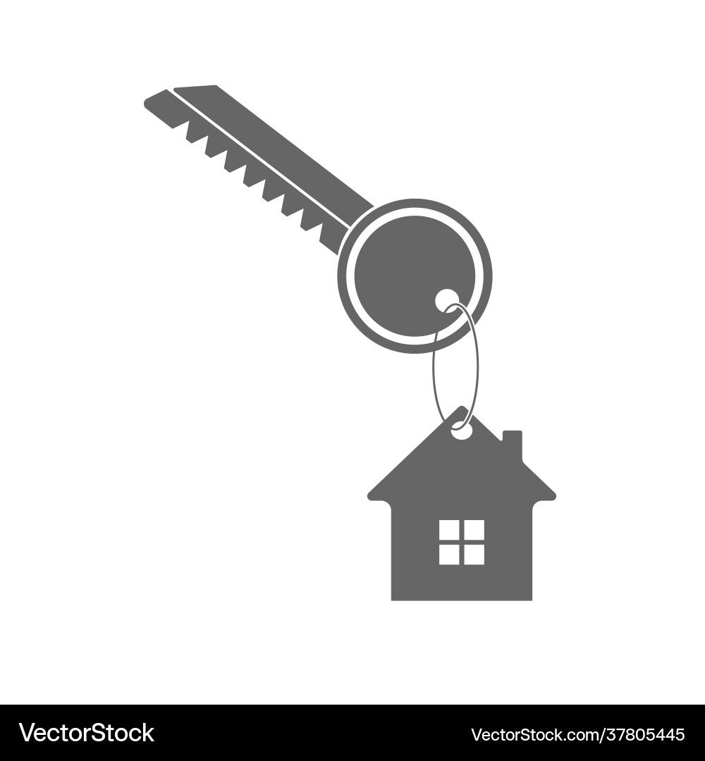 Key to house a with a keychain Royalty Free Vector Image