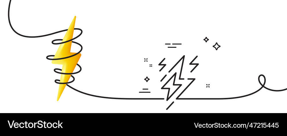 Lightning bolt line icon flash electric energy Vector Image