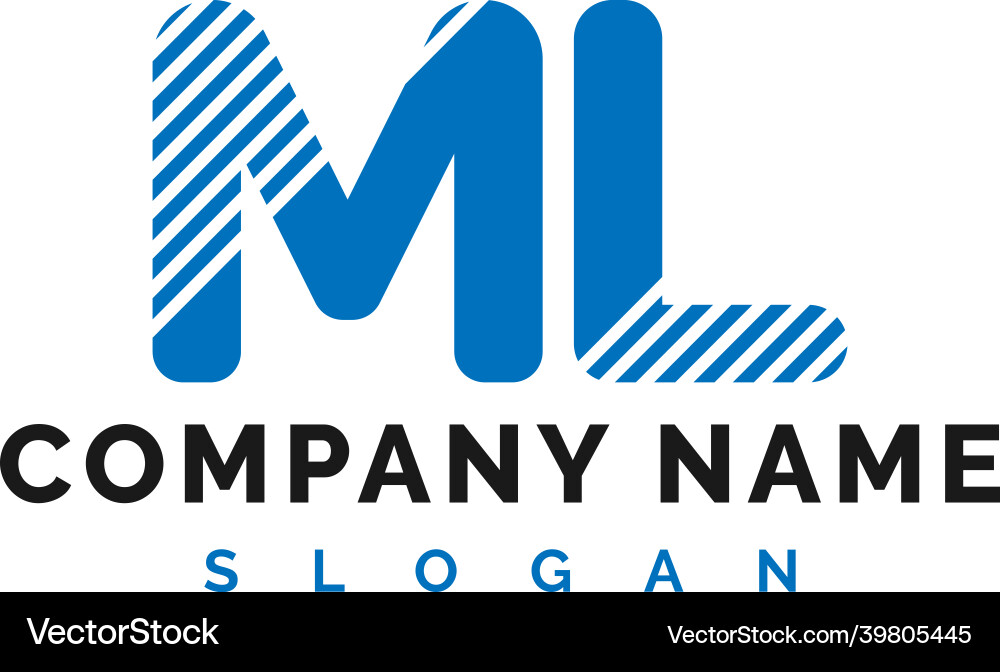 Ml letter logo design letter logo Royalty Free Vector Image