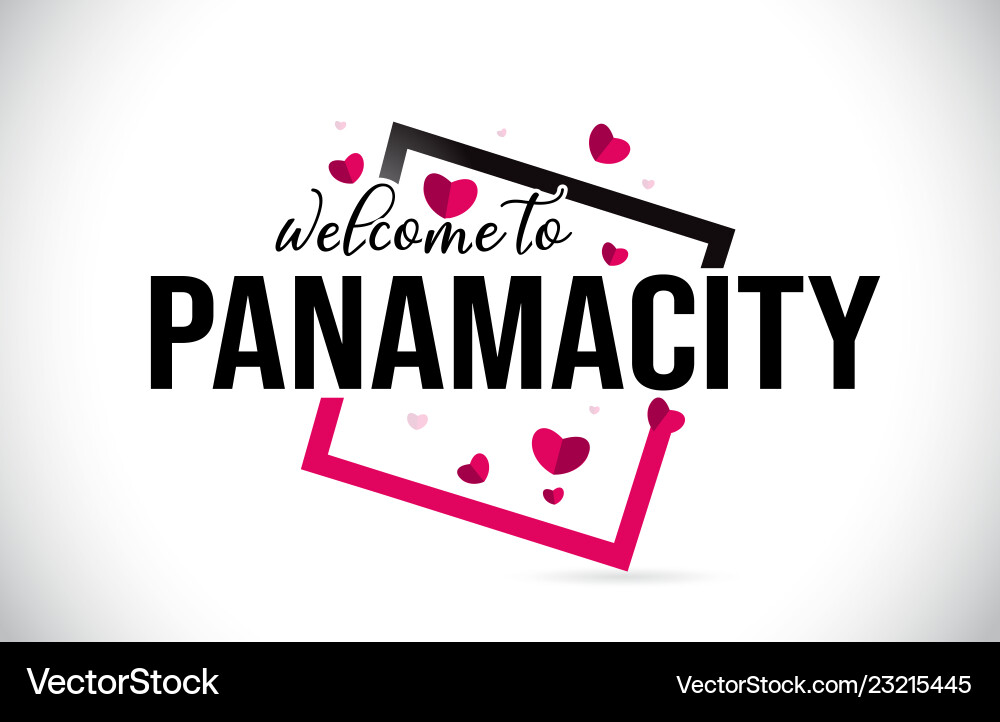 Panamacity welcome to word text with handwritten Vector Image