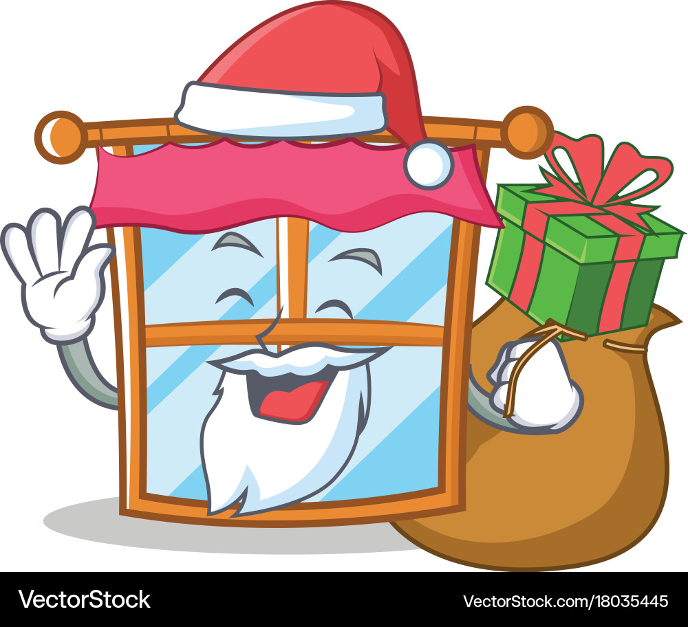 Santa windows character cartoon style Royalty Free Vector