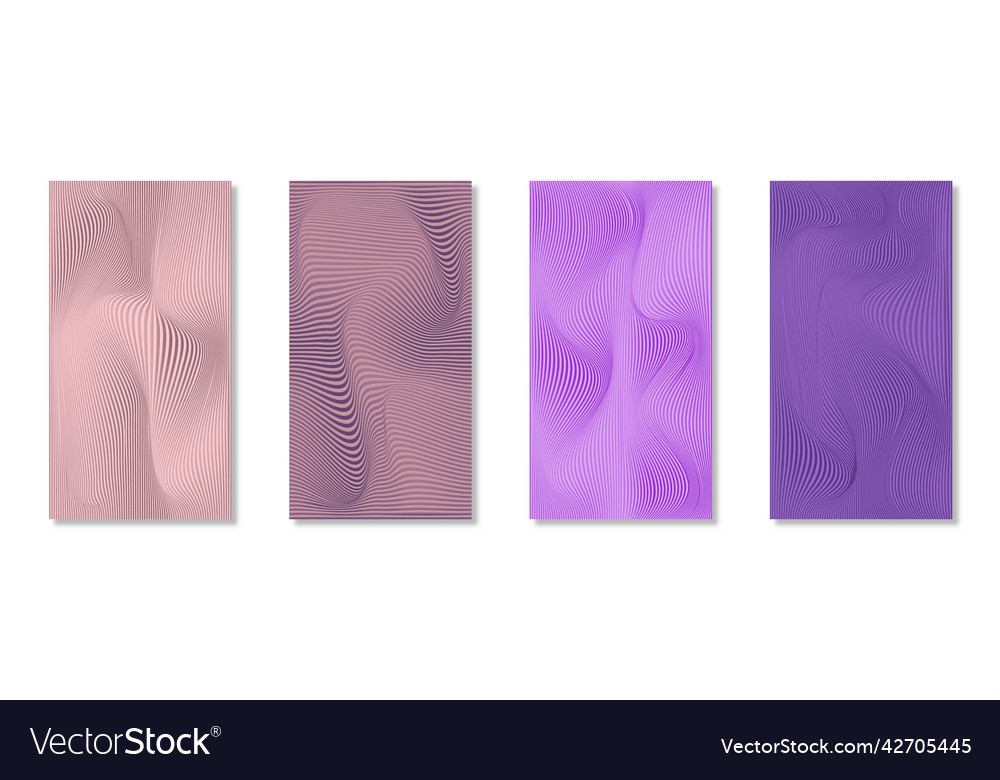 Set Of Abstract Wave Lines Pattern Background Vector Image