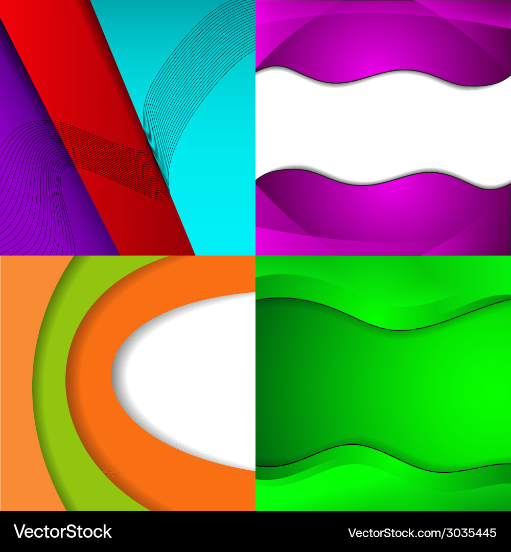 Set of bright abstract backgrounds design eps 10 Vector Image
