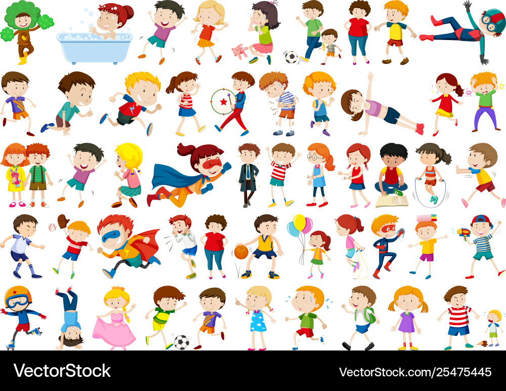 Set people doing activities Royalty Free Vector Image