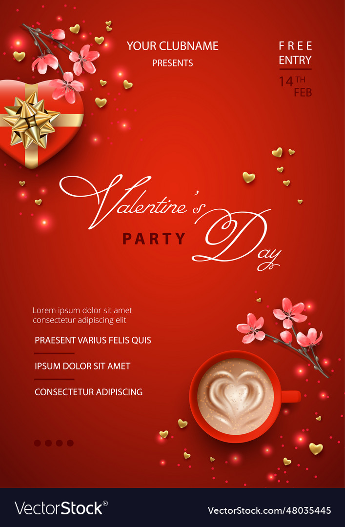 Valentines day poster Royalty Free Vector Image