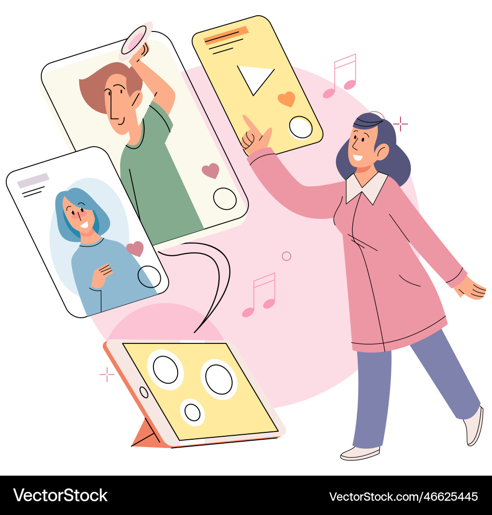 Video call concept chat with loved one phone Vector Image