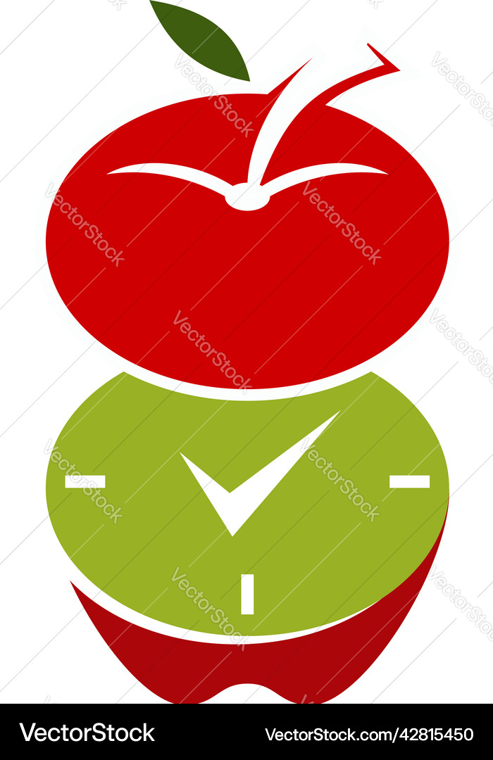 Apple time logo icon brand identity Royalty Free Vector