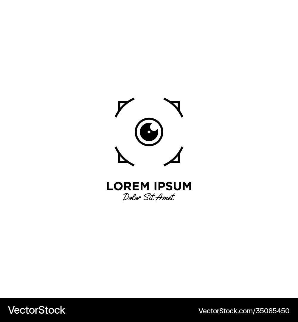 Camera logo icon line outline monoline Royalty Free Vector
