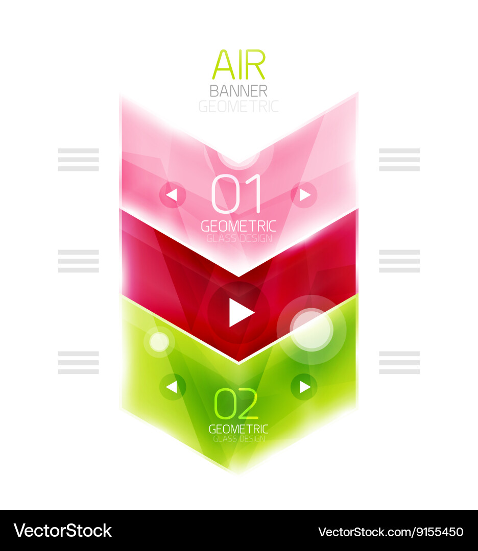 Colorful glossy arrow web box Royalty Free Vector Image