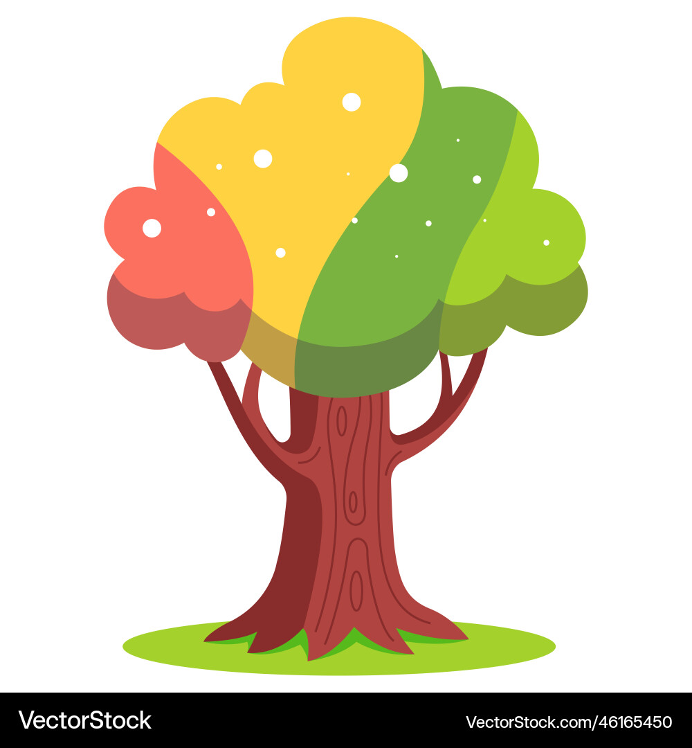 Colorful tree on a white background rainbow Vector Image