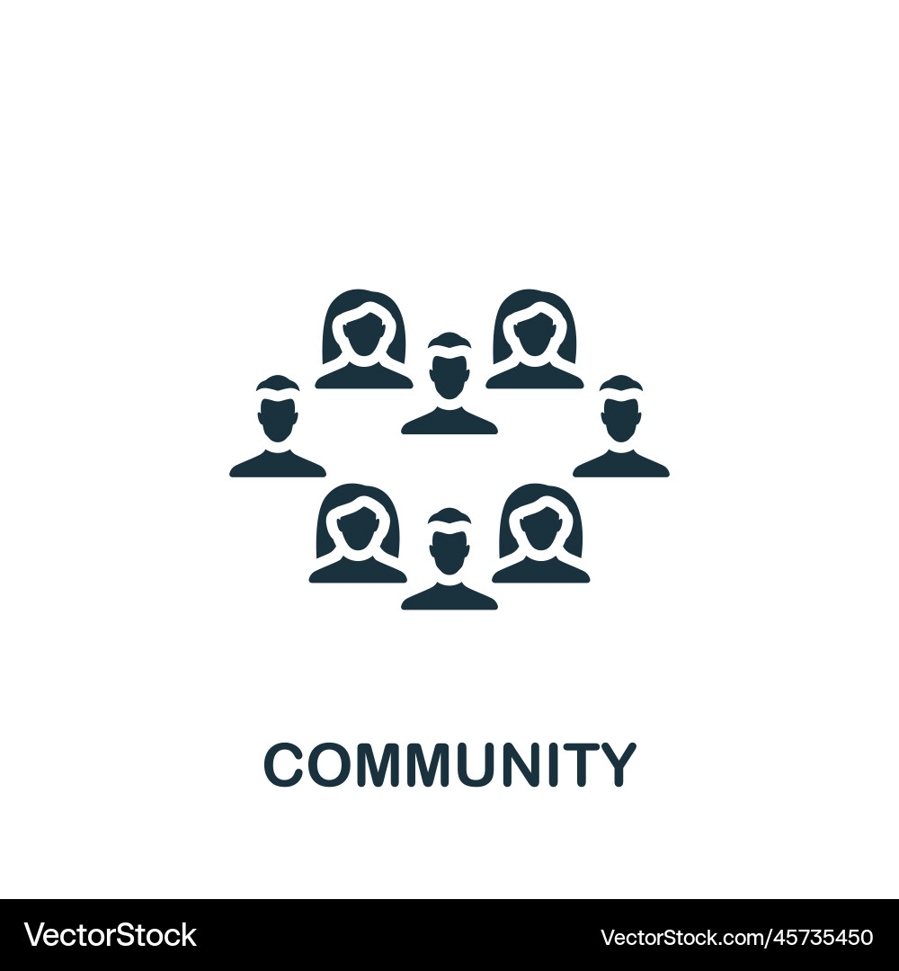 Community icon monochrome simple sign from Vector Image