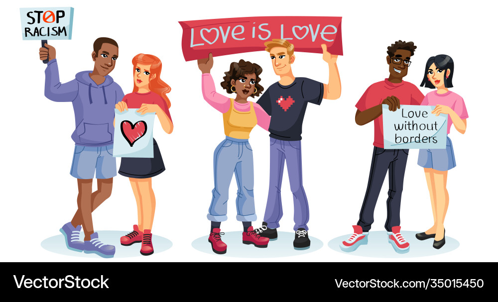 Flat cartoon characters set Royalty Free Vector Image