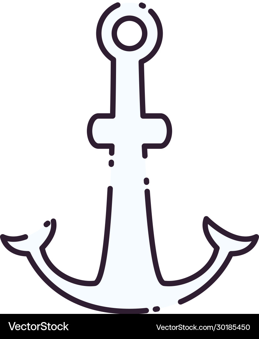 Isolated anchor line style icon design Royalty Free Vector