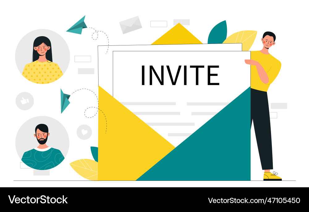 Man with job invite Royalty Free Vector Image - VectorStock