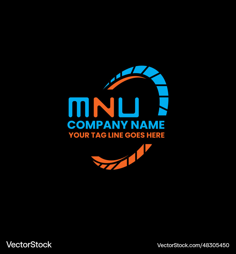 Mnu letter logo creative design with graphic Vector Image