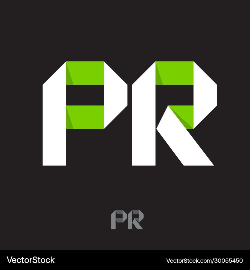 Public relations logo pr monogram ribbon Vector Image