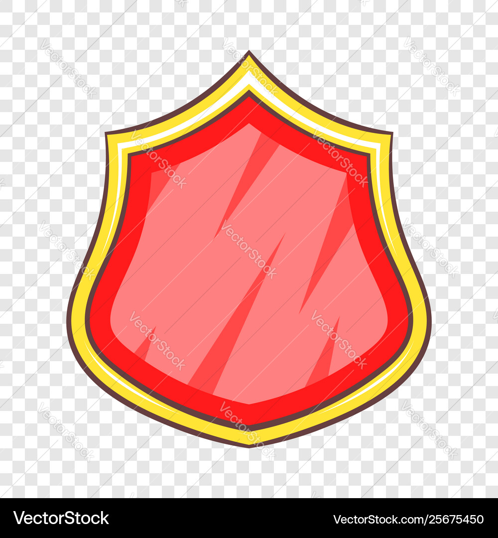 Red blank protection shield icon cartoon style Vector Image