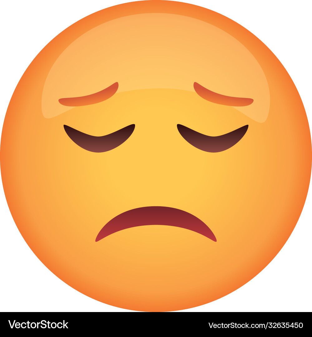Sad emoji face classic flat style icon Royalty Free Vector