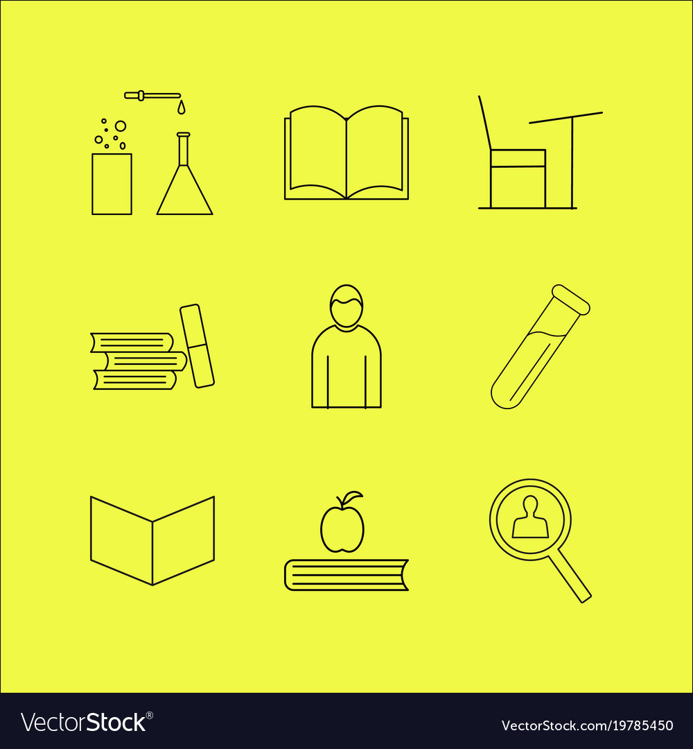 Science linear icon set simple outline icons Vector Image