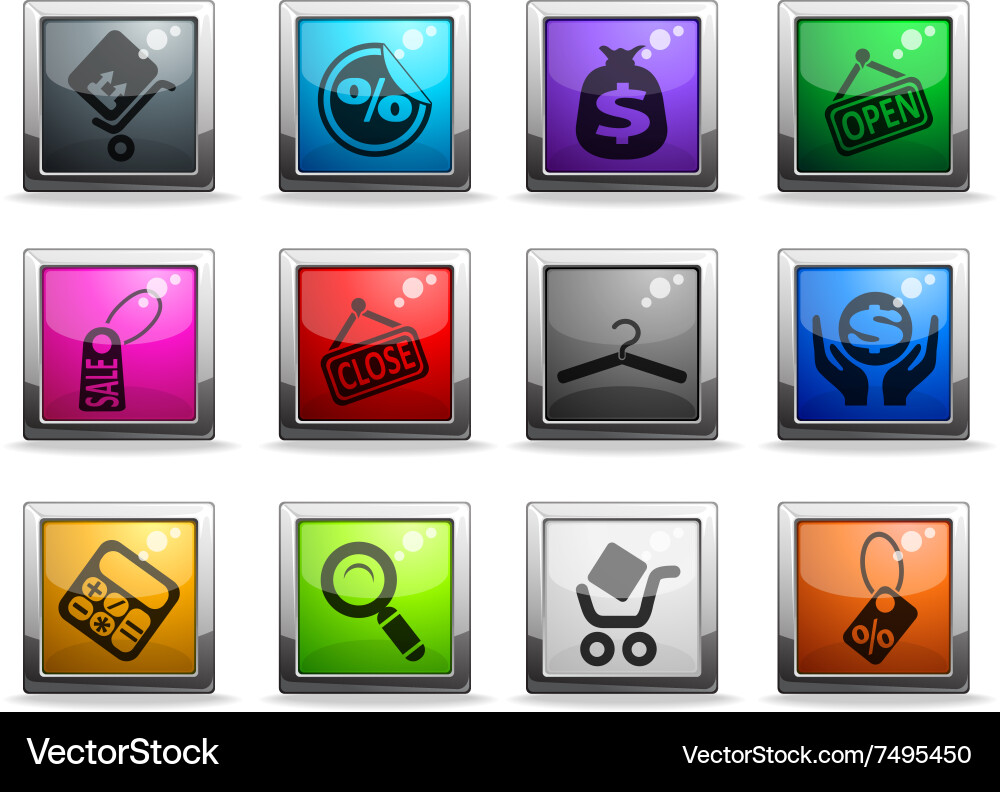 Shopping icons set Royalty Free Vector Image - VectorStock