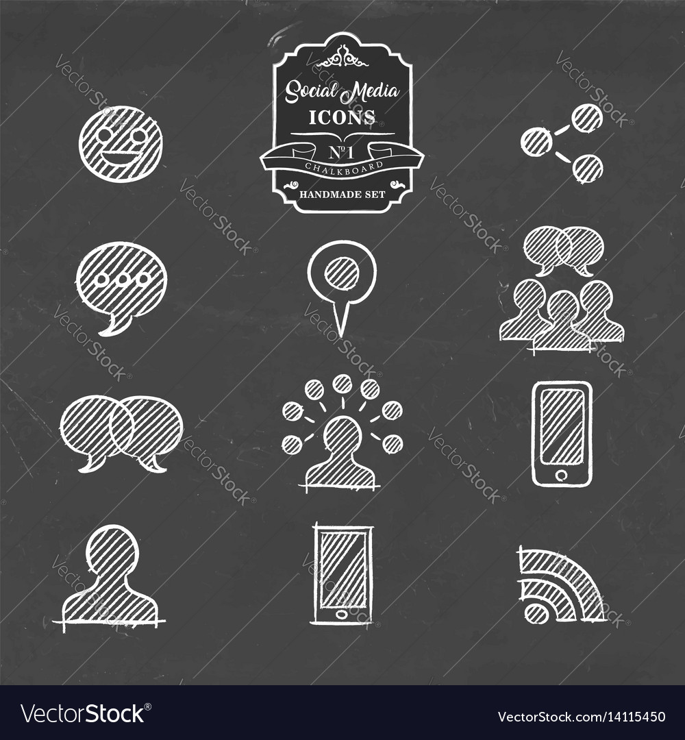 Social media hand drawn doodle internet icon set Vector Image