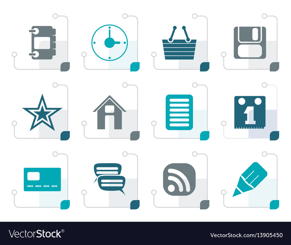 Stylized internet and website icons Royalty Free Vector Stylized internet and website icons Royalty Free Vector