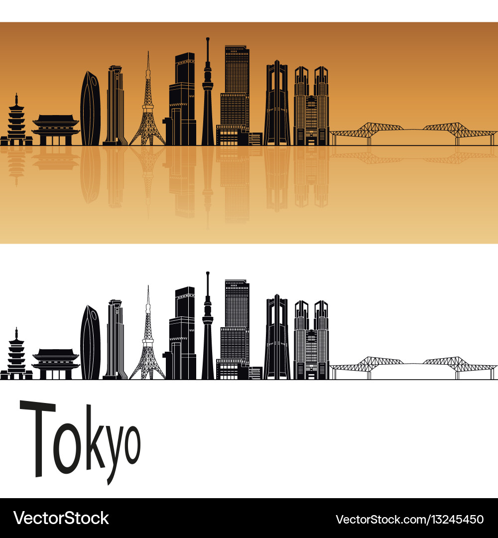 Tokyo v3 skyline Royalty Free Vector Image - VectorStock
