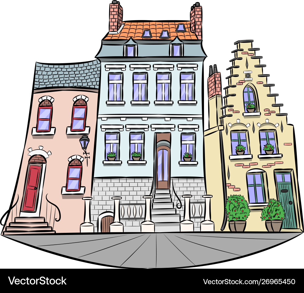 Traditional medieval houses Royalty Free Vector Image