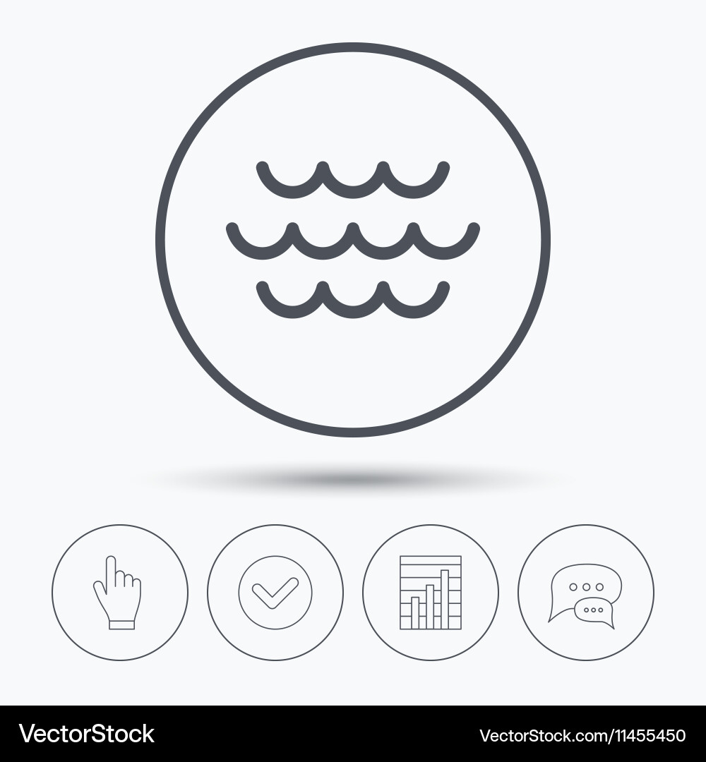 Wave icon water stream sign Royalty Free Vector Image