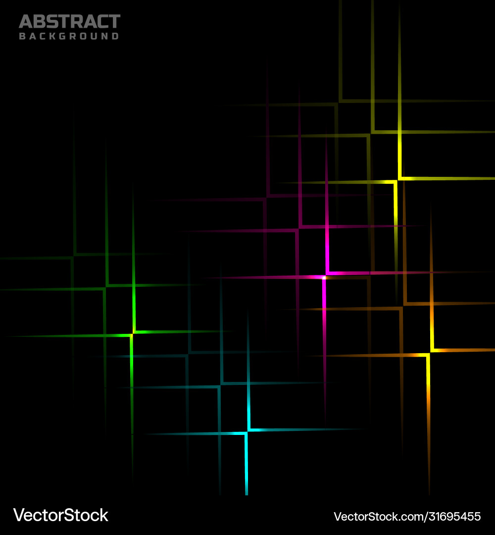 Abstract geometric overlap neon color with light Vector Image