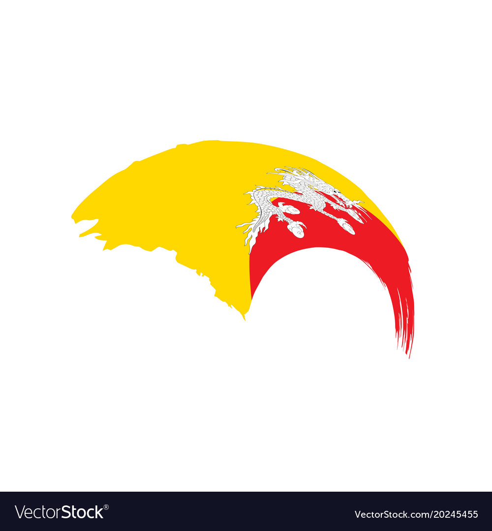 Bhutan flag Royalty Free Vector Image - VectorStock
