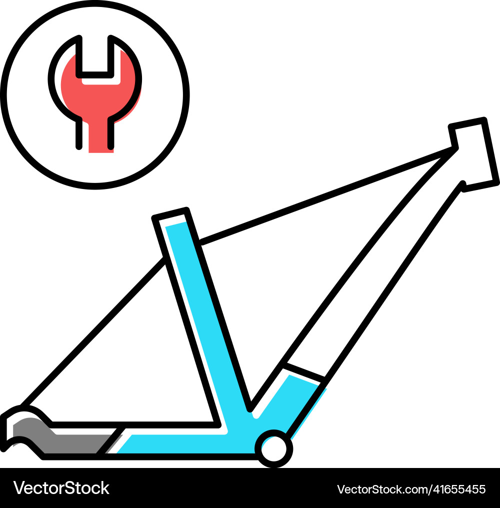 Bicycle frame repair color icon Royalty Free Vector Image