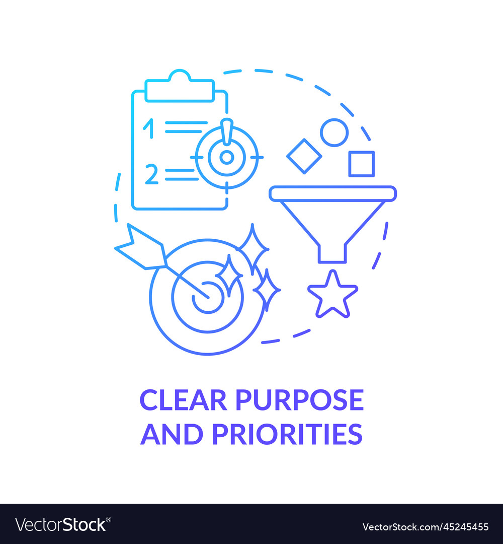 Clear purpose and priorities blue gradient Vector Image