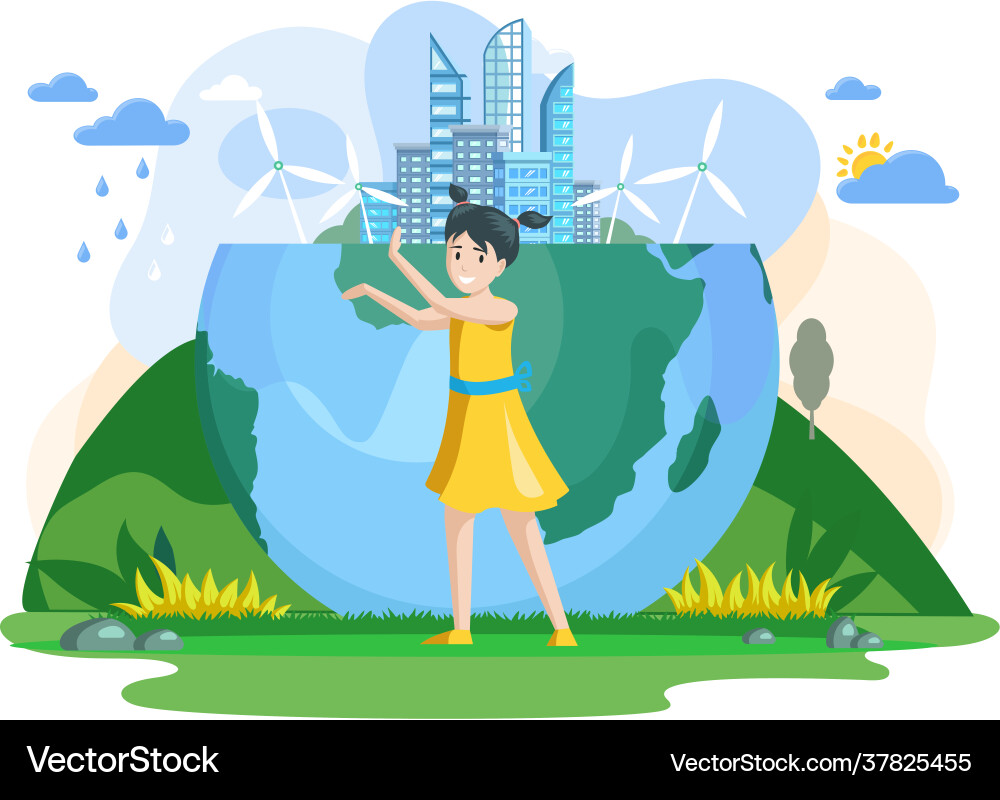 Climate and weather change planet eco friendly Vector Image