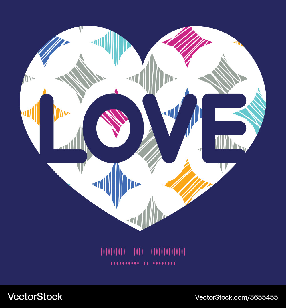 Colorful marble textured tiles love text frame Vector Image