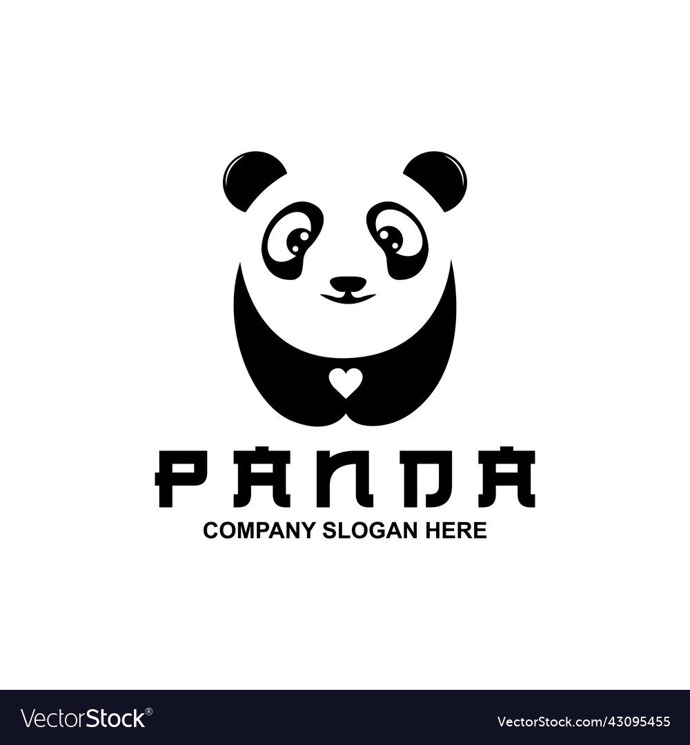 Cute panda logo design animal background Vector Image
