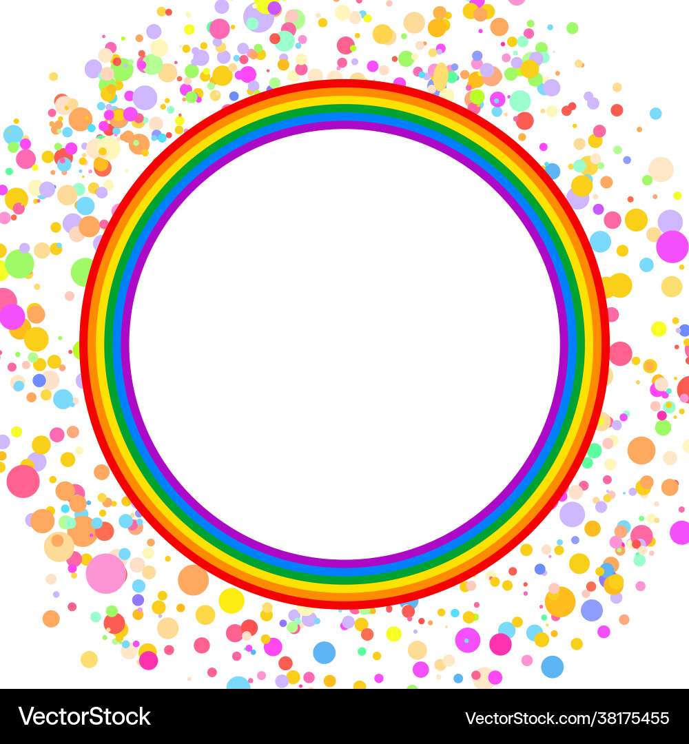 Flag lgbt icon round frame with confetti Vector Image