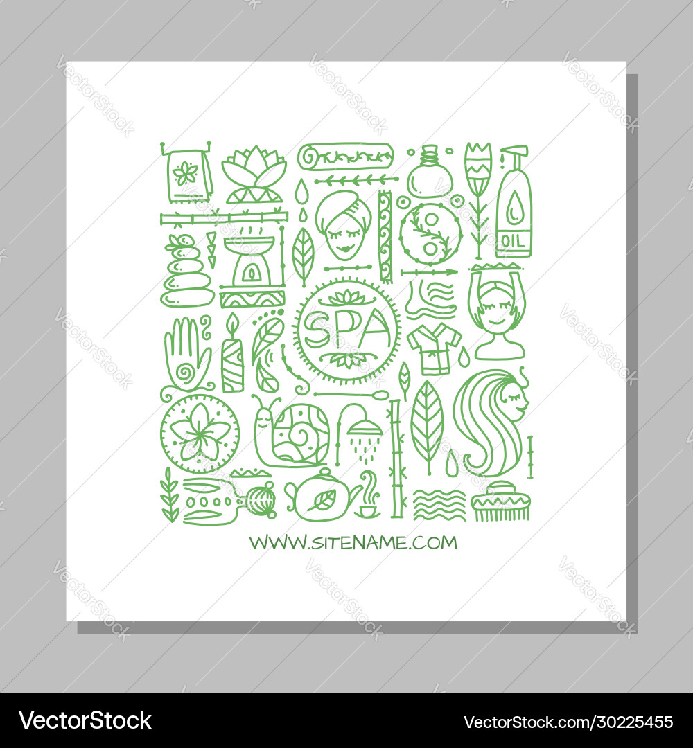 Greeting card design spa salon background Vector Image