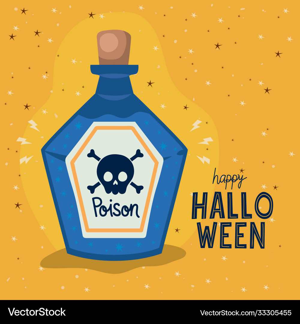 Halloween poison bottle design Royalty Free Vector Image