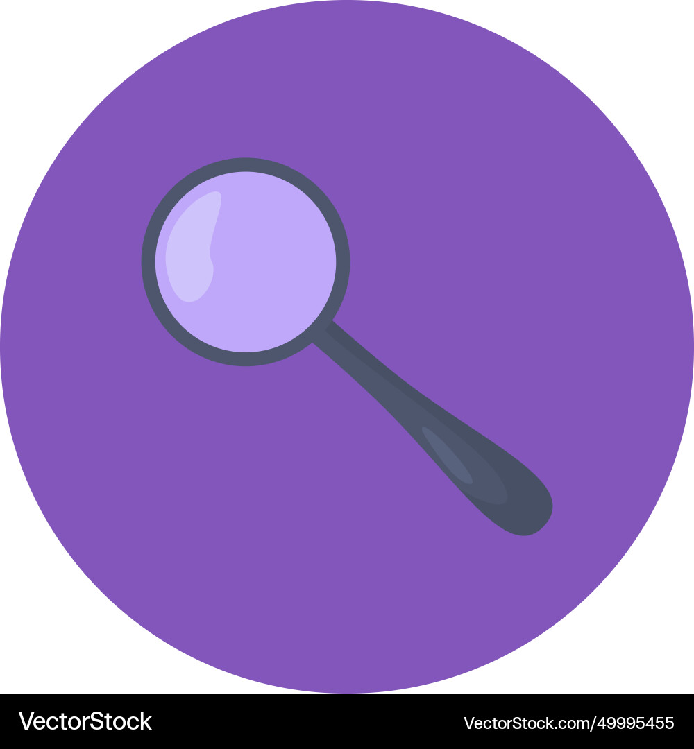 Magnifying glass on purple background simple flat Vector Image