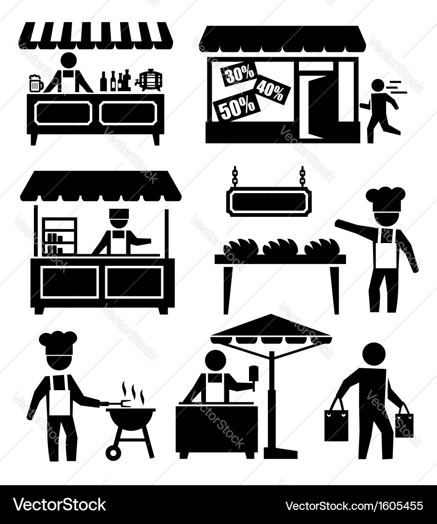 Market and shopping Royalty Free Vector Image - VectorStock